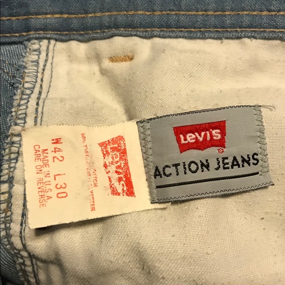 Levi's | Jeans | Vintage Levis Action Jeans Soft Light Blue 42x27 ...